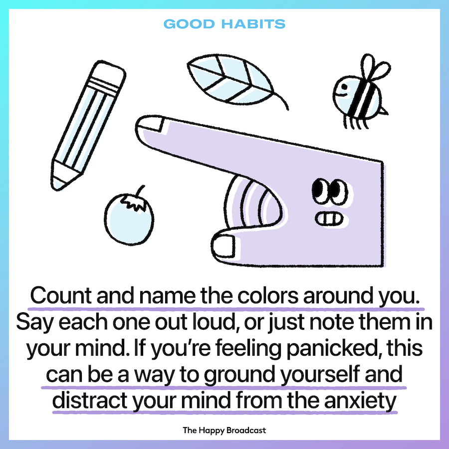 Counting colors can help you with anxiety - The Happy Broadcast