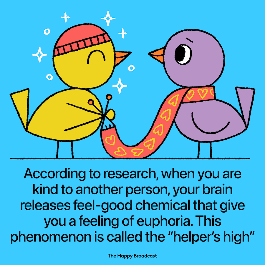 Helping others gives us a boost in mood and energy - The Happy Broadcast